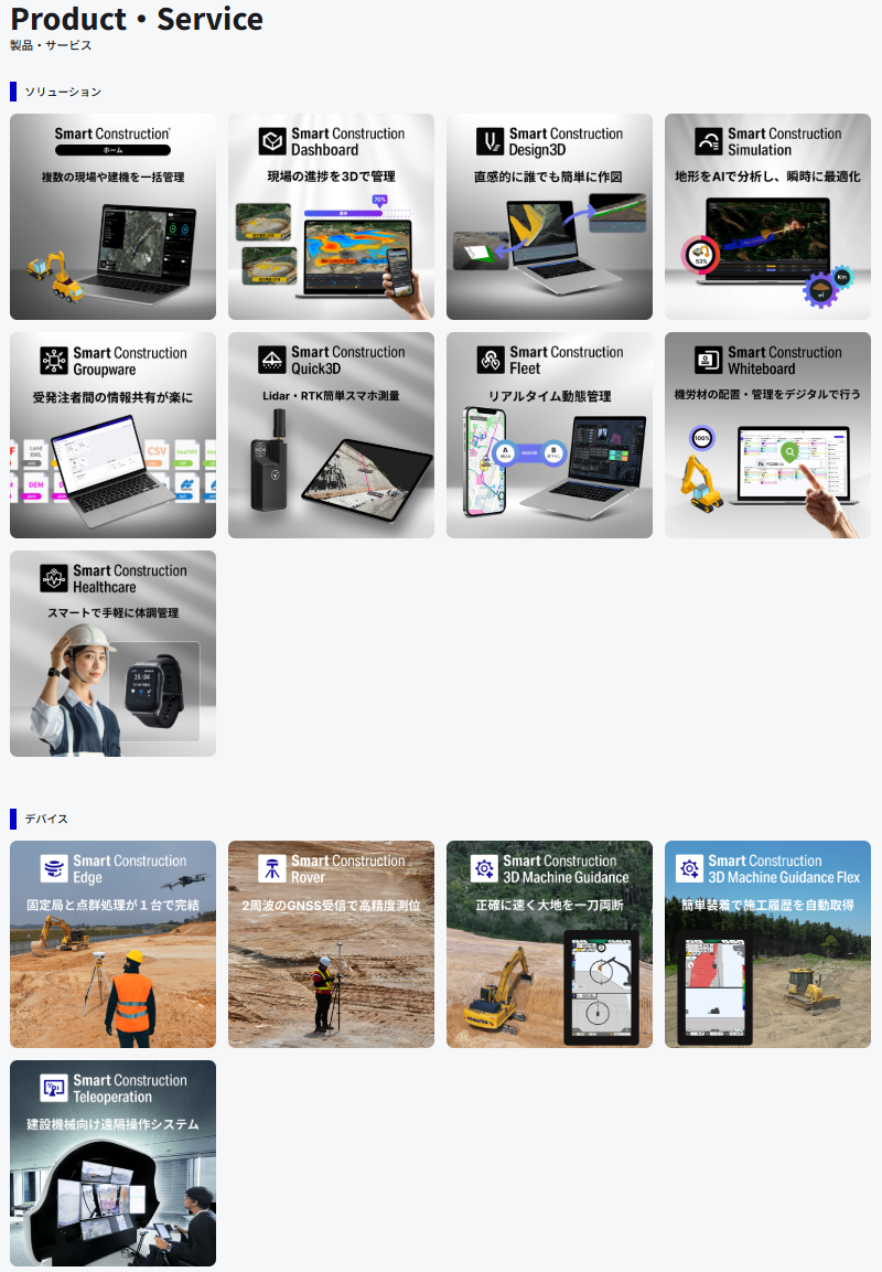 商品カタログ – Smart Construction Fleet
